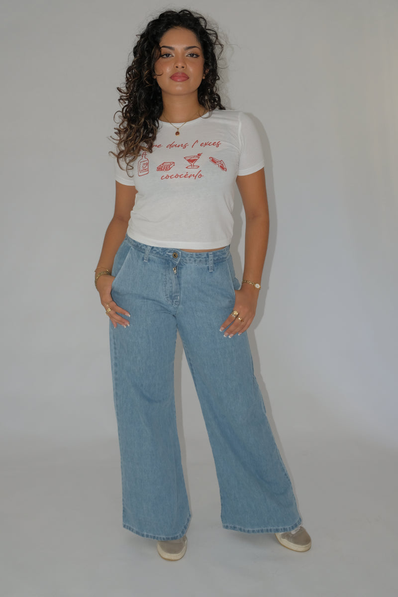 Light Blue Flare Denim Jeans – COCOCÉRLO